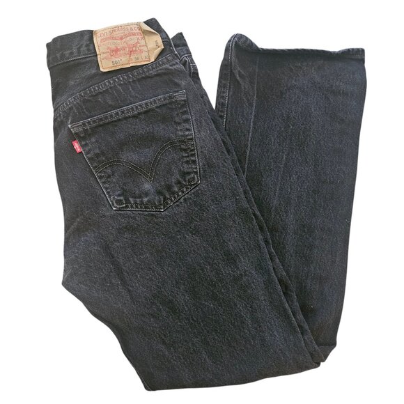 Levi's | Jeans | Levis 5 Black Straight Jeans Mens 3632 Denim Button ...
